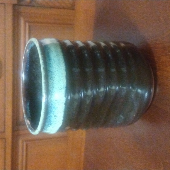 Kitchen | Studio Art Right Thumbprint Brownteal Ribbed Pottery Mug ...